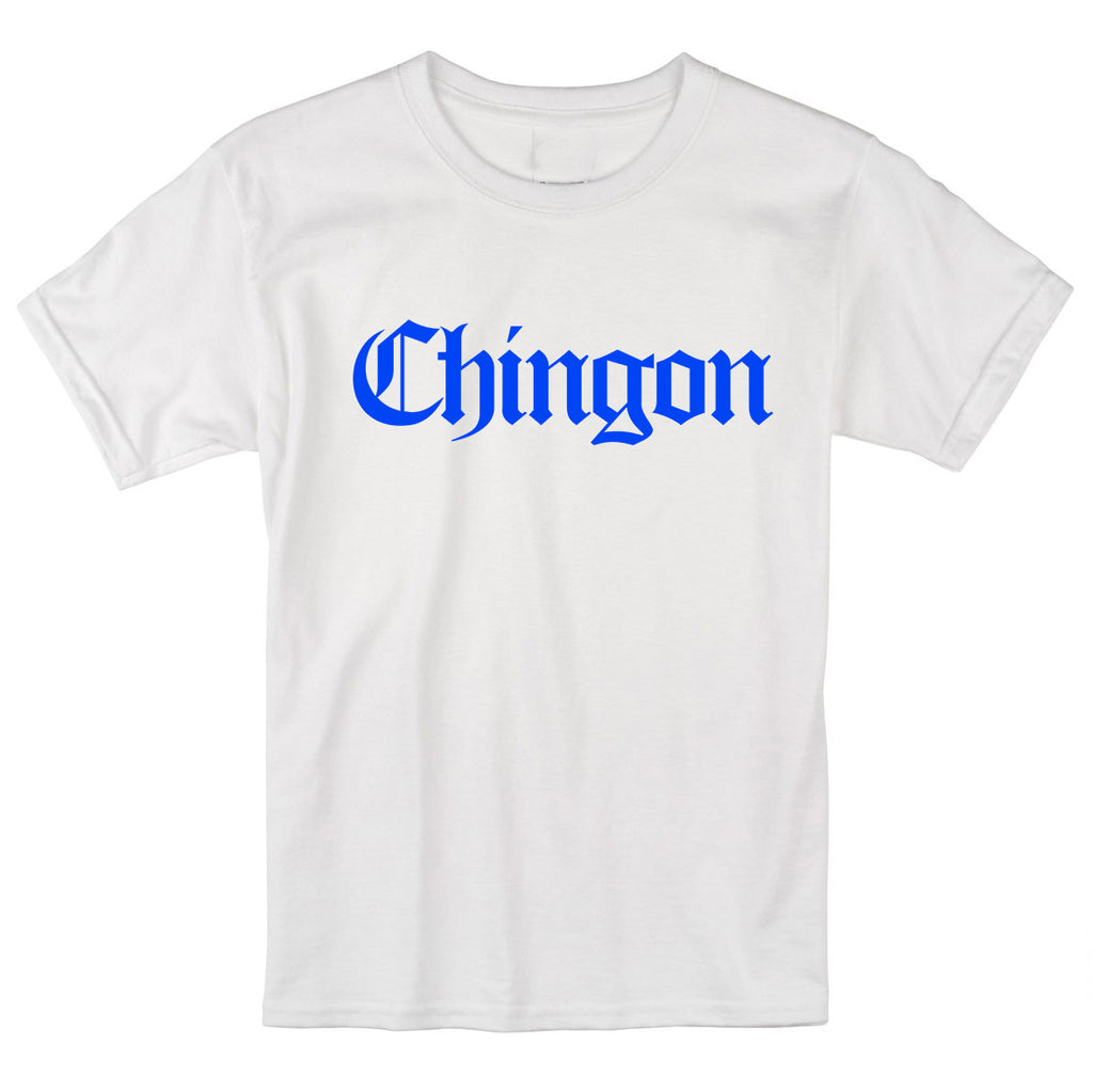 Chingon "Royal Blue Logo" White Tee – GeorgeLopezStore